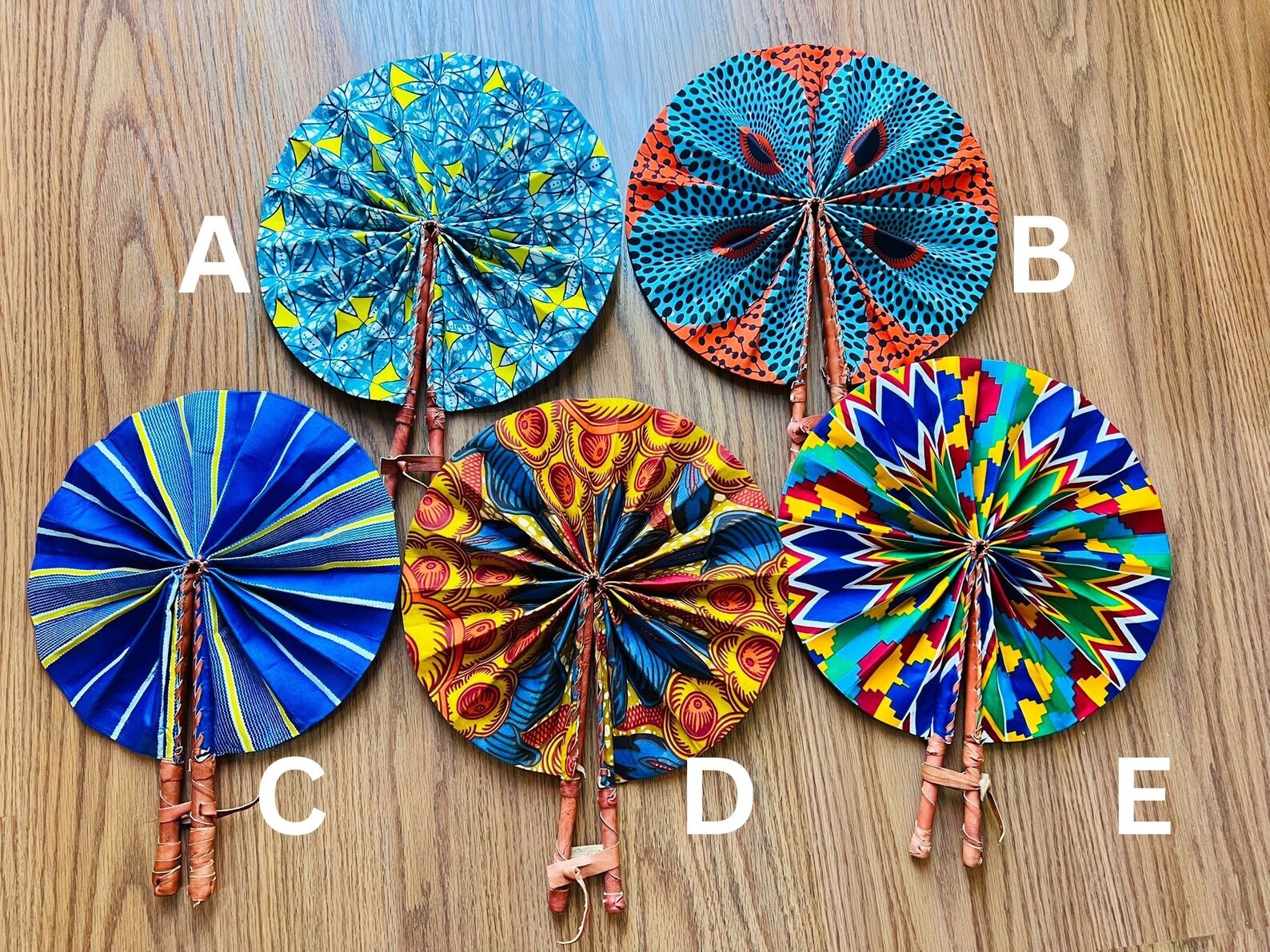 Hand Fan, Africa Fan , Ankara Print, African Print Fans With Leather ...