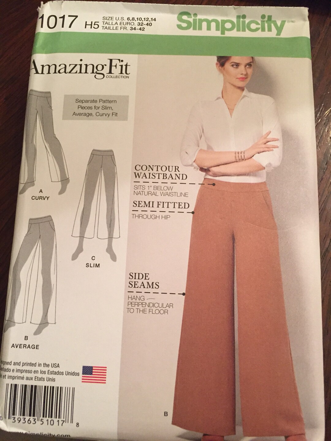 Pants Pattern Simplicity 1017 Pattern Sizes 6-14 Palmer Classic Fit ...