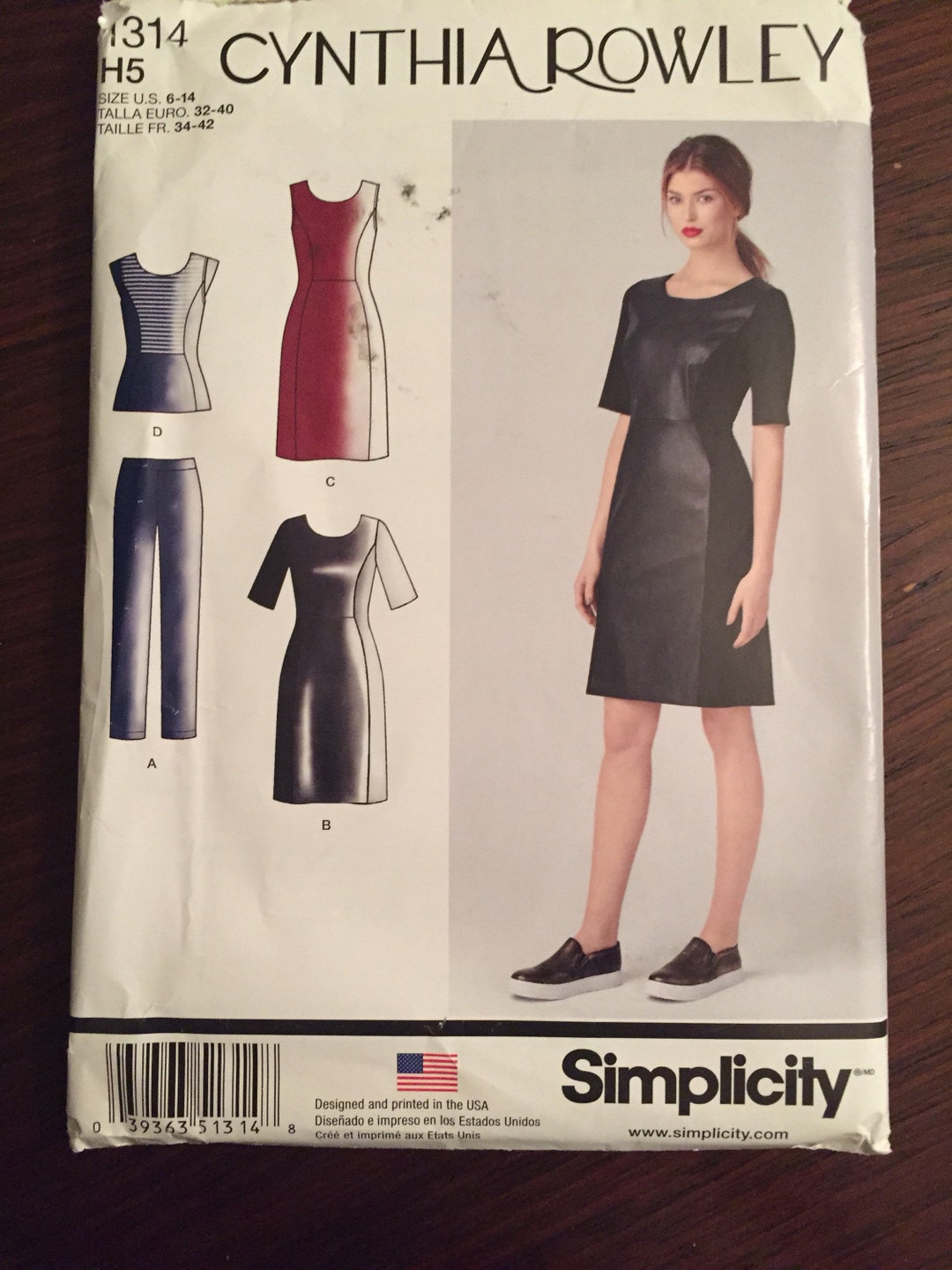 Simplicity 1314 H5 Dress Cynthia Rowley Collection Sewing Pattern Easy ...