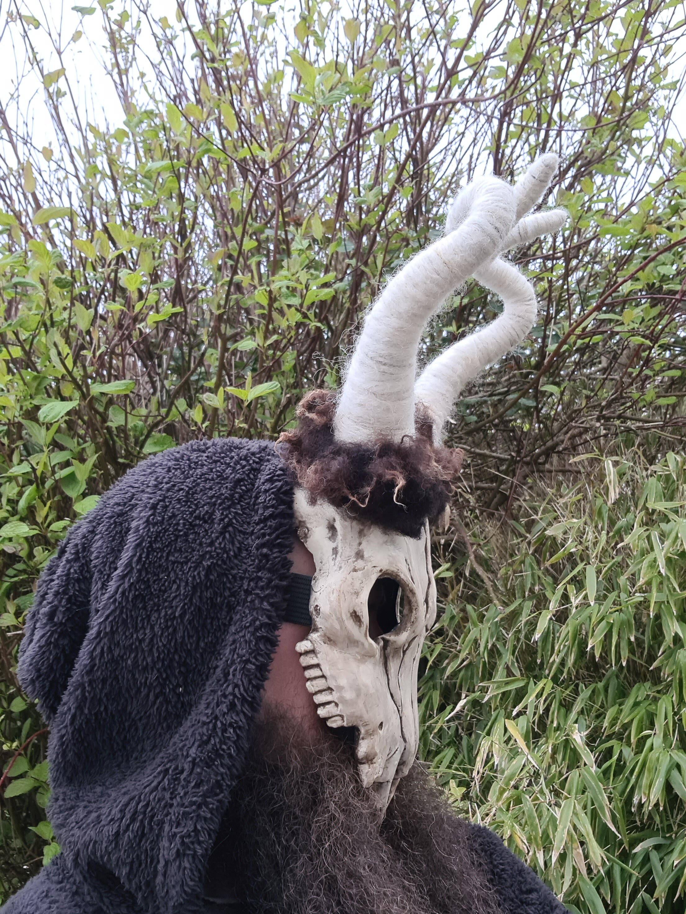 Sheep Animal Ram Beast Skull Mask Headdress With Horns - Etsy