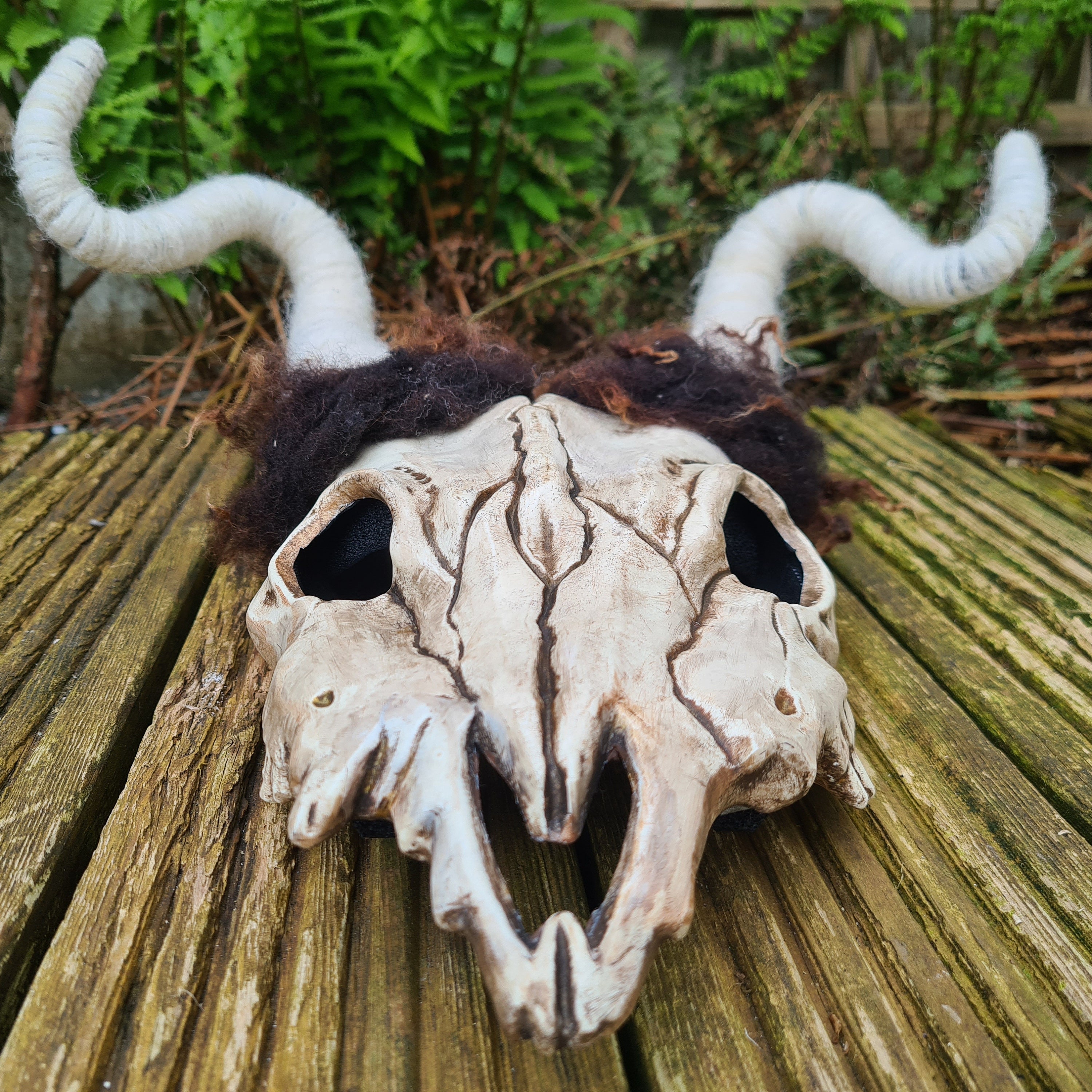 Sheep Animal Ram Beast Skull Mask Headdress With Horns - Etsy