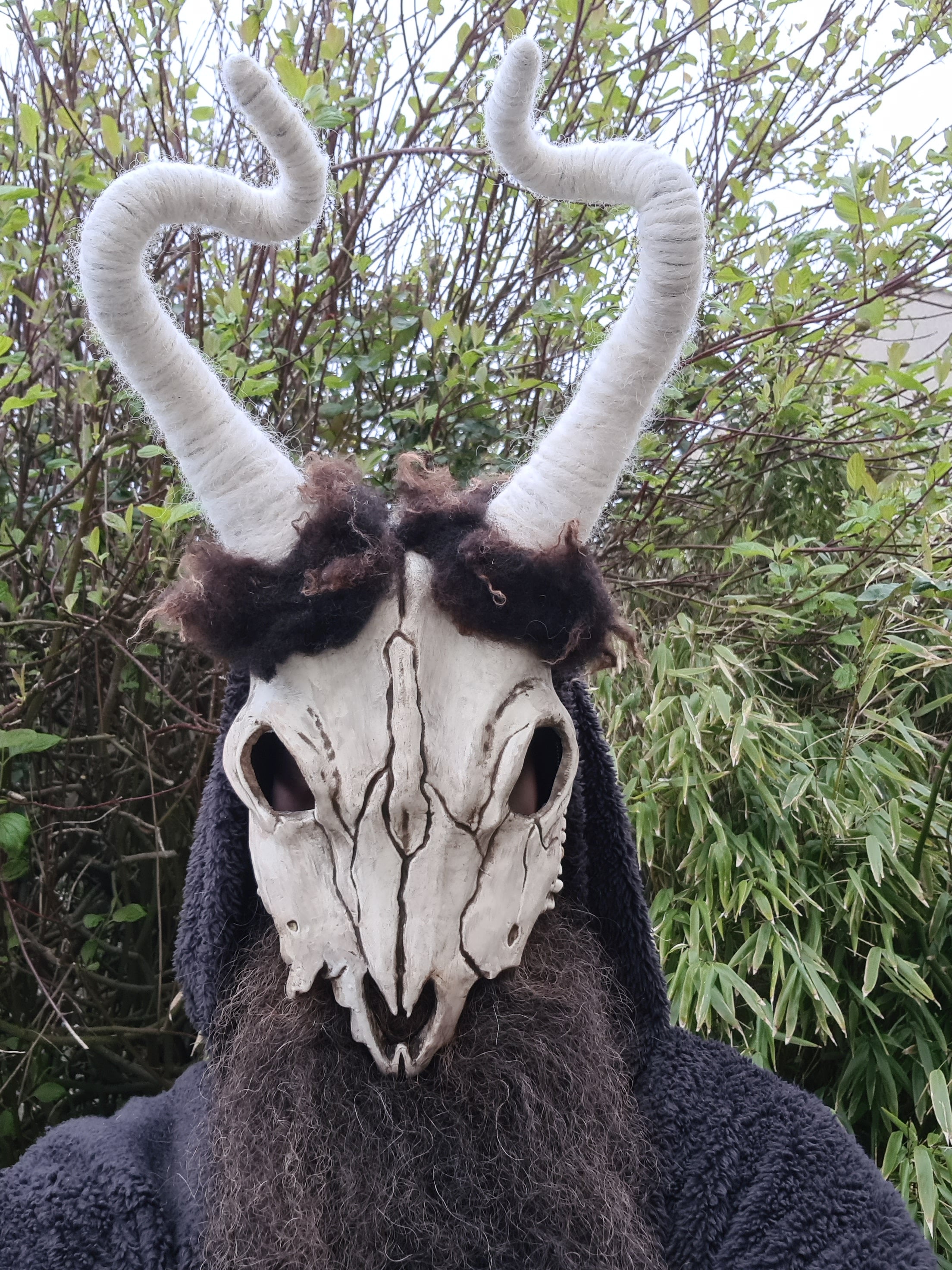 Sheep Animal Ram Beast Skull Mask Headdress With Horns - Etsy