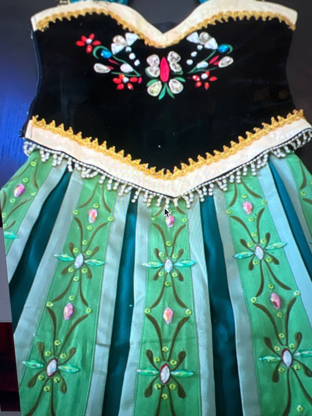 Made to Order 2 Sets Adult Anna Costume Blue and Green Anna Coronation ...
