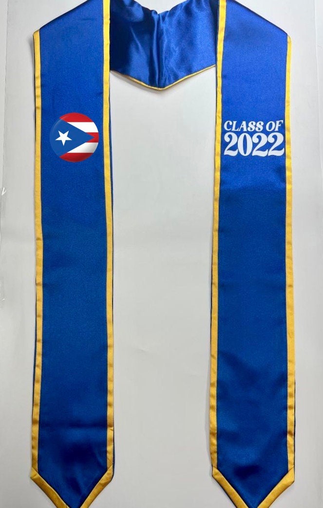 Satin Graduation Sash Stole Unisex Blue Black White 72 - Etsy