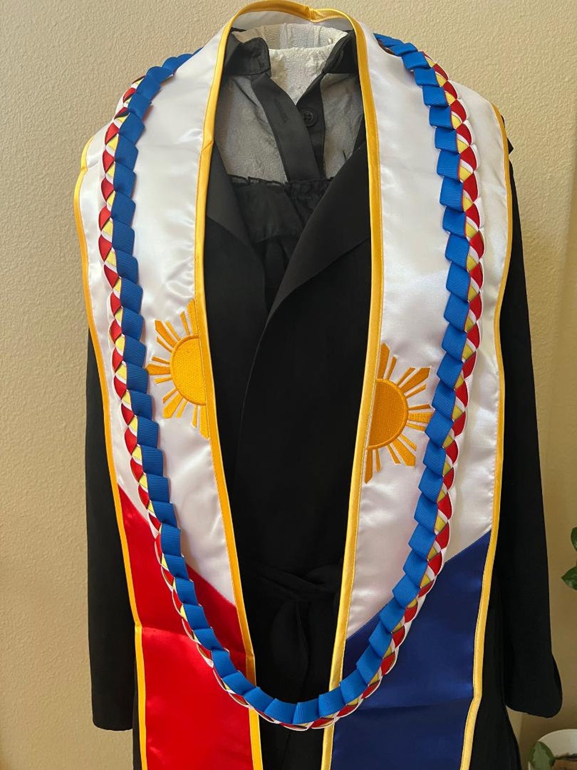 Embroidered Philippine Graduation Stole With Gold Trim - Etsy