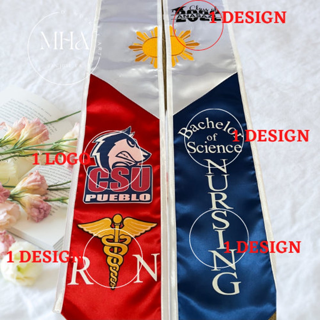 Philippines Sash Embroidered Graduation Stole With Logo and - Etsy