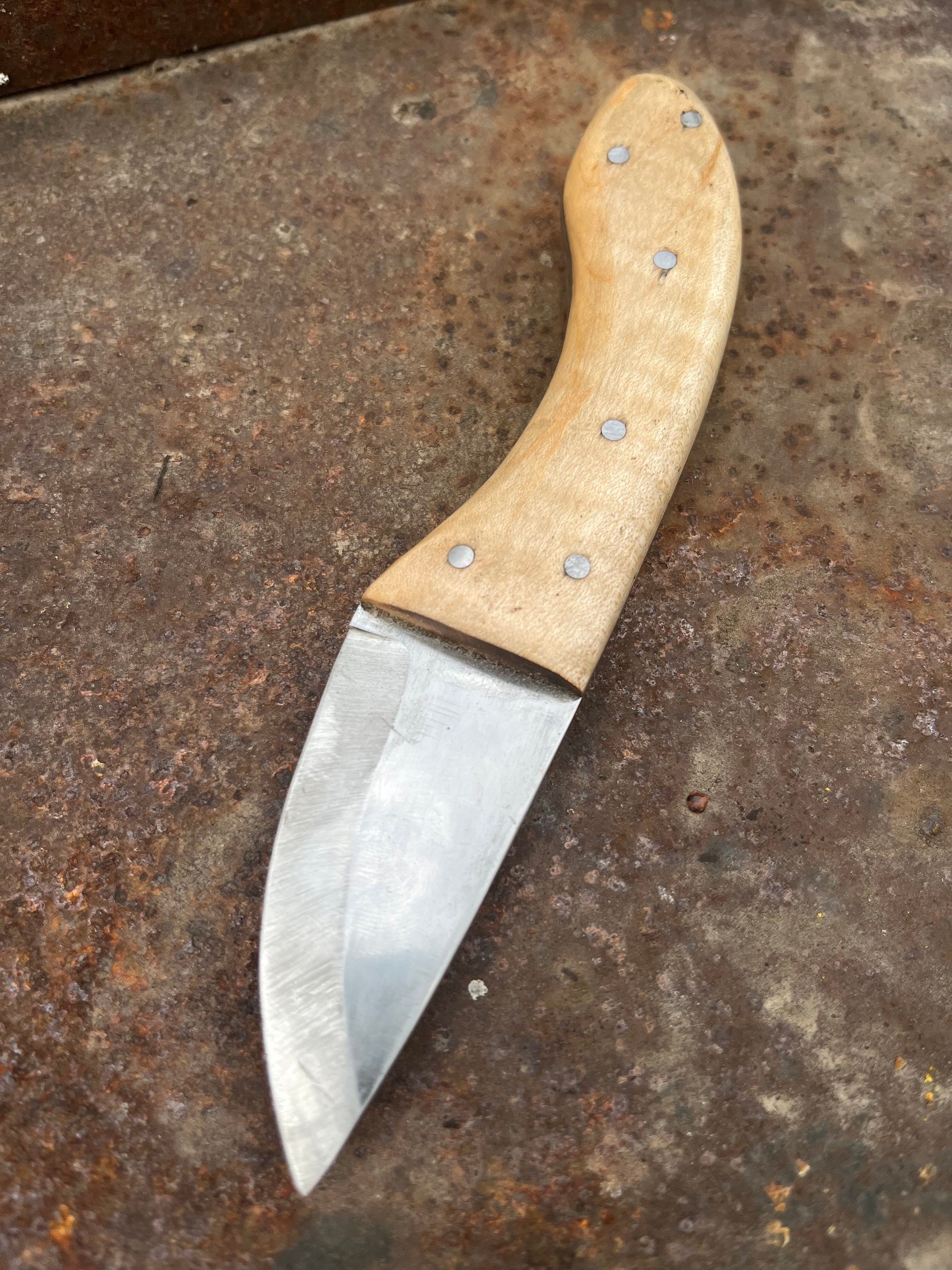Handforged Sheath Knife With Maple Handle - Etsy