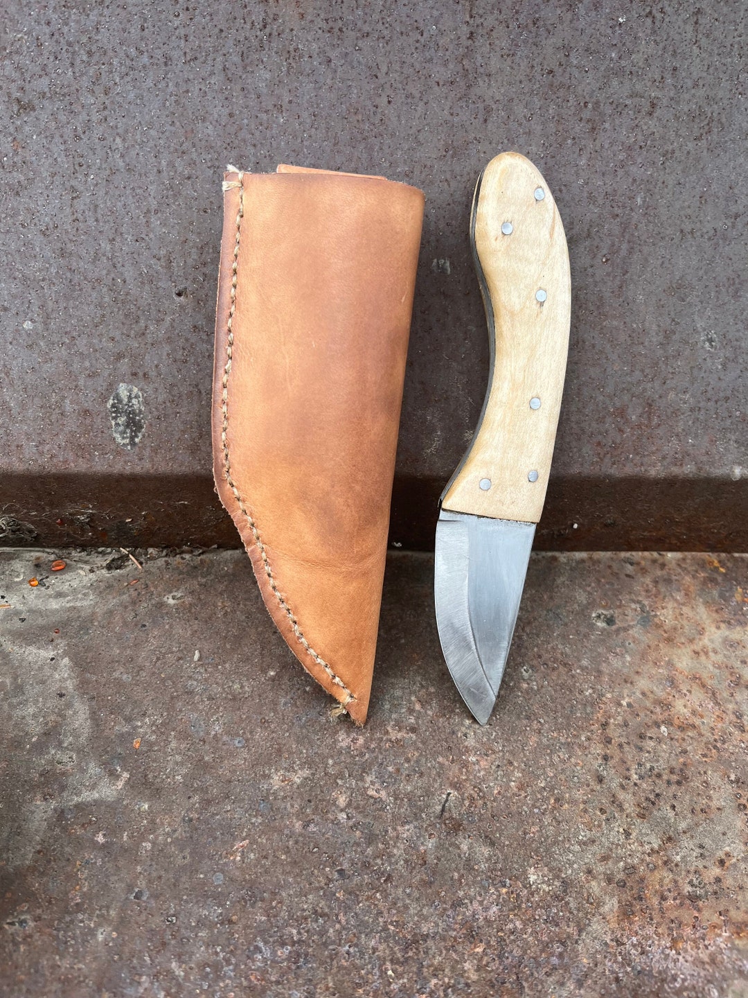 Handforged Sheath Knife With Maple Handle - Etsy