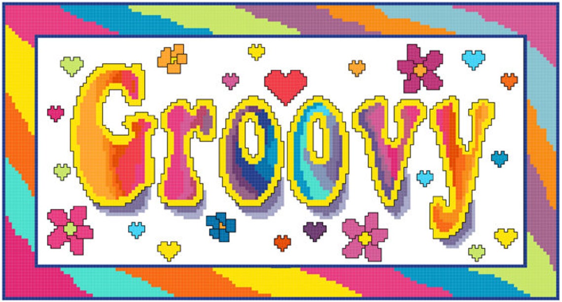 Counted Cross Stitch Pattern Groovy - Etsy