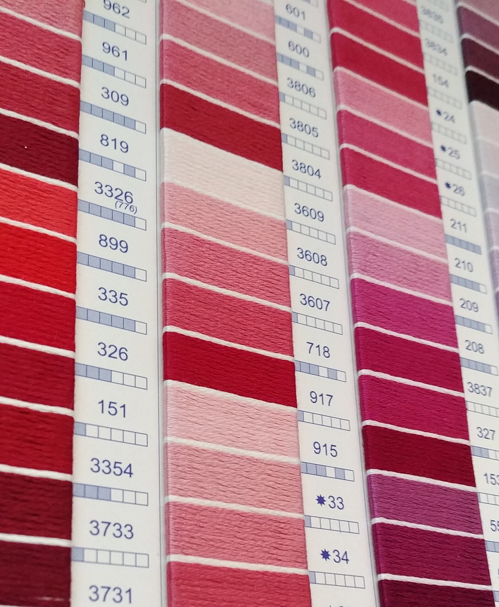 DMC Floss Colour Card With REAL FLOSS or Printed Only | Etsy