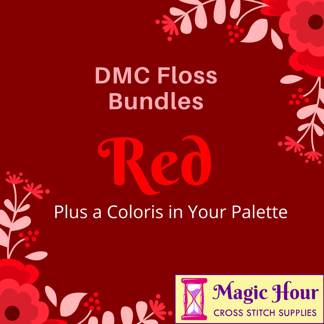 DMC Floss Colour Bundle RED: 25 Skeins of Various Shades of Red 6 ...