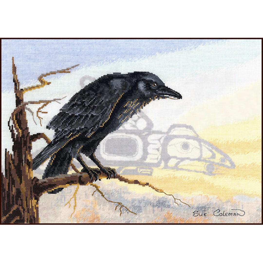 RAVEN Cross Stitch Pattern, Based on Art by Sue Coleman - Etsy