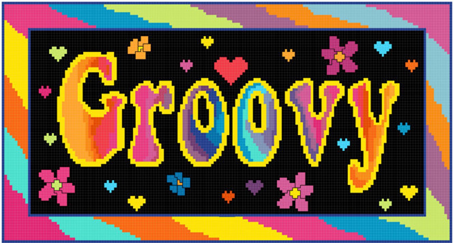Counted Cross Stitch Pattern Groovy - Etsy