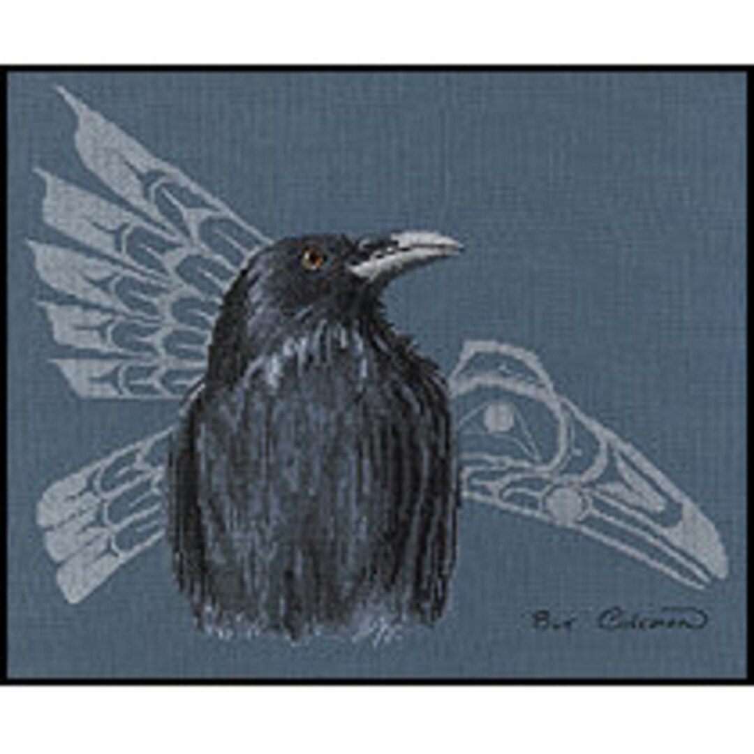 NATIVE RAVEN Cross Stitch Pattern, Based on Art by Sue Coleman - Etsy