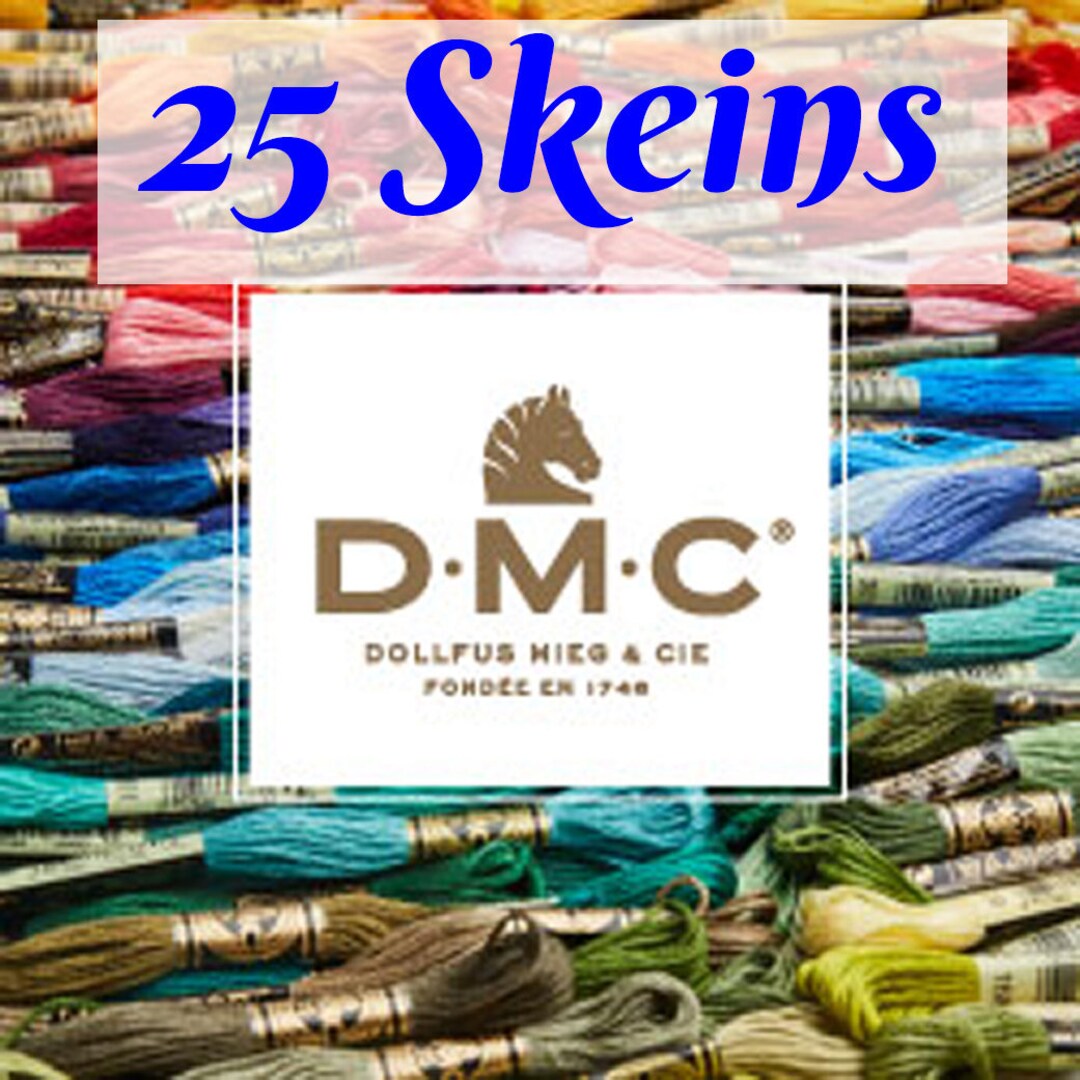 Genuine DMC Floss - Choose 25 Colors From All 489 Solid Colors 6 Strand ...