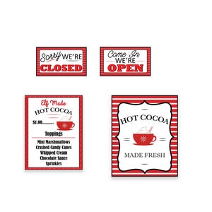 Elf Hot Cocoa Stand, Elf Christmas Props, Printable Elf Hot Cocoa Booth ...