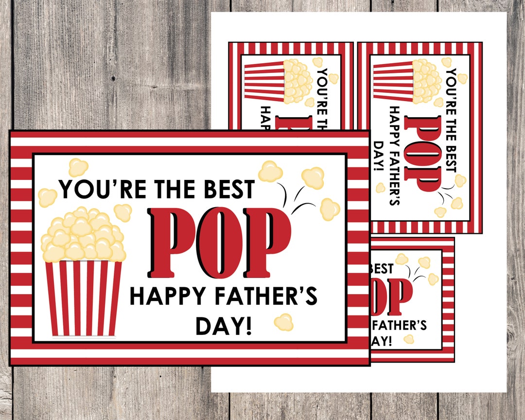 Best Pop Popcorn Tag, Father's Day Popcorn Tag, Popcorn Gift Tag, Dad ...