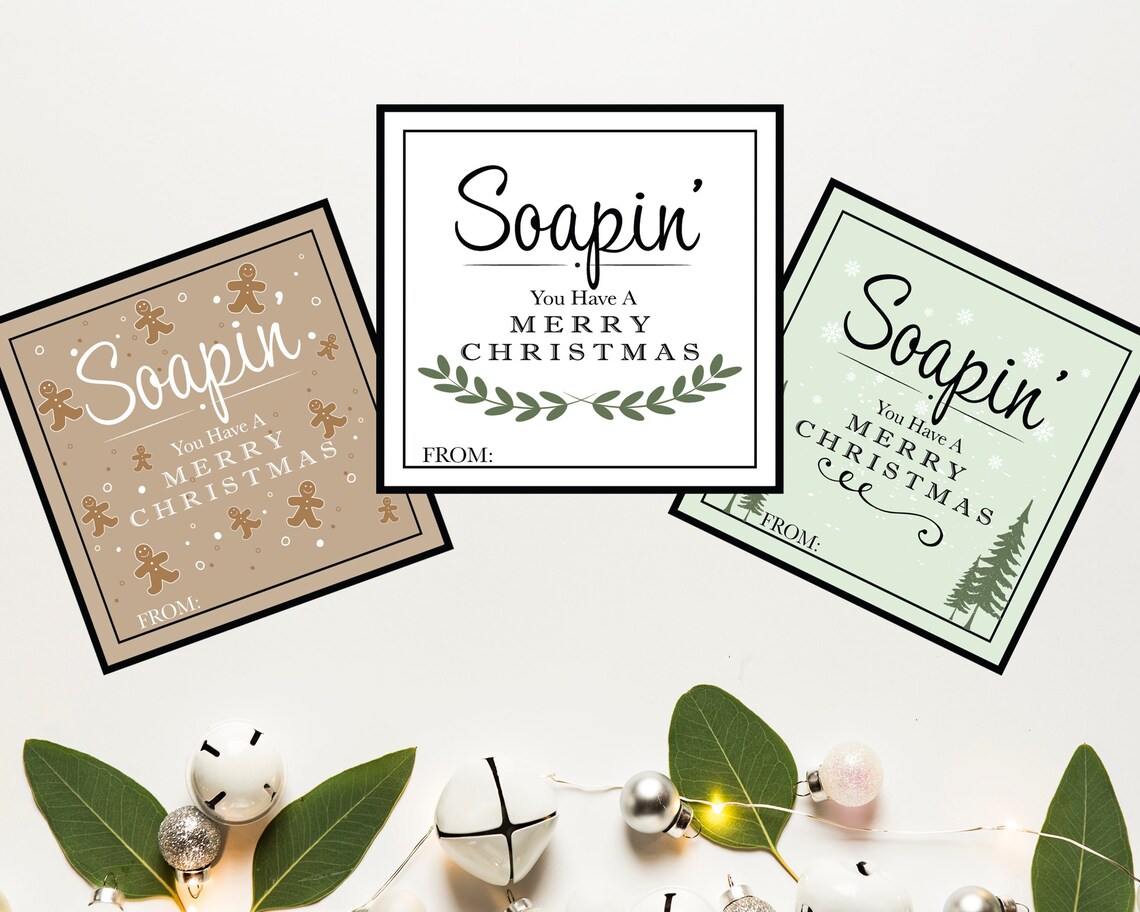 Christmas Gift Tag, Soap Gift Tag, Soapin You Have A Merry Christmas ...