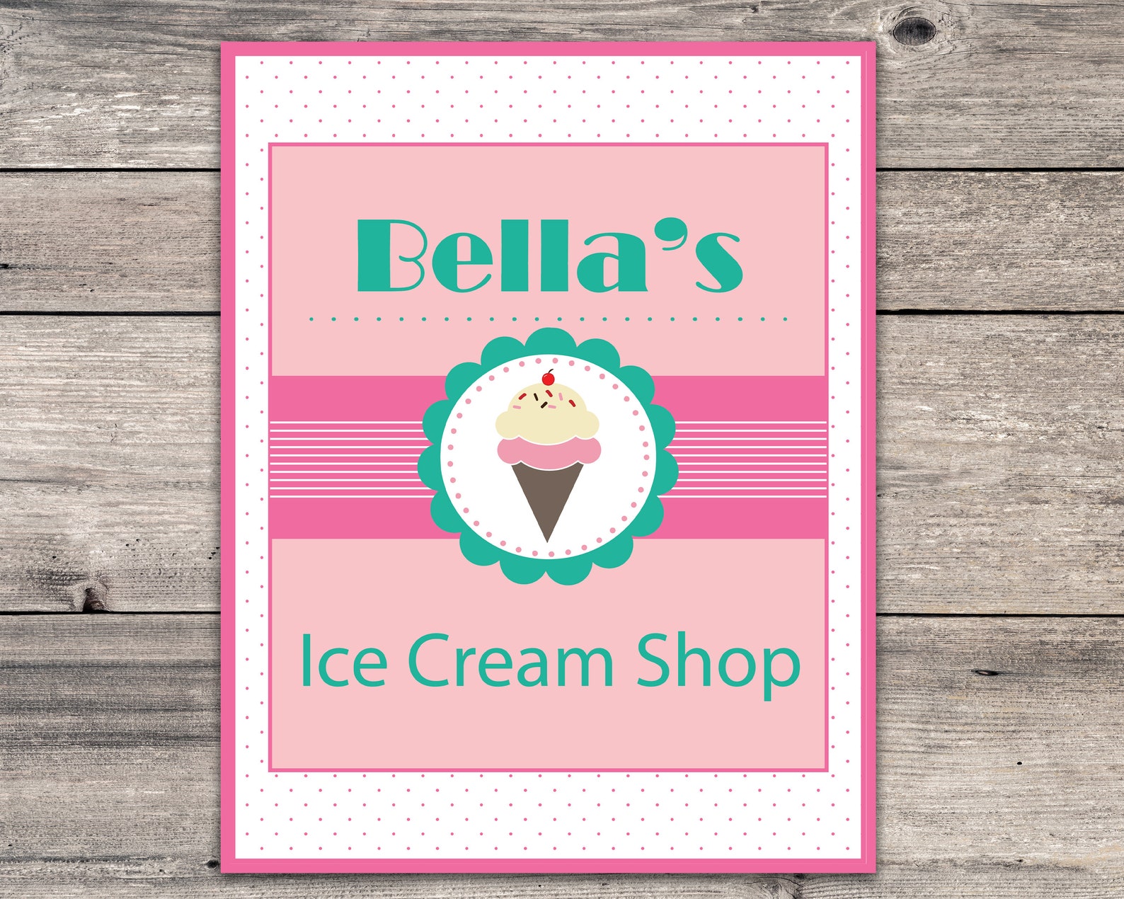 Personalized Ice Cream Shop Pretend Play Menu, Retro Pretend Ice Cream ...