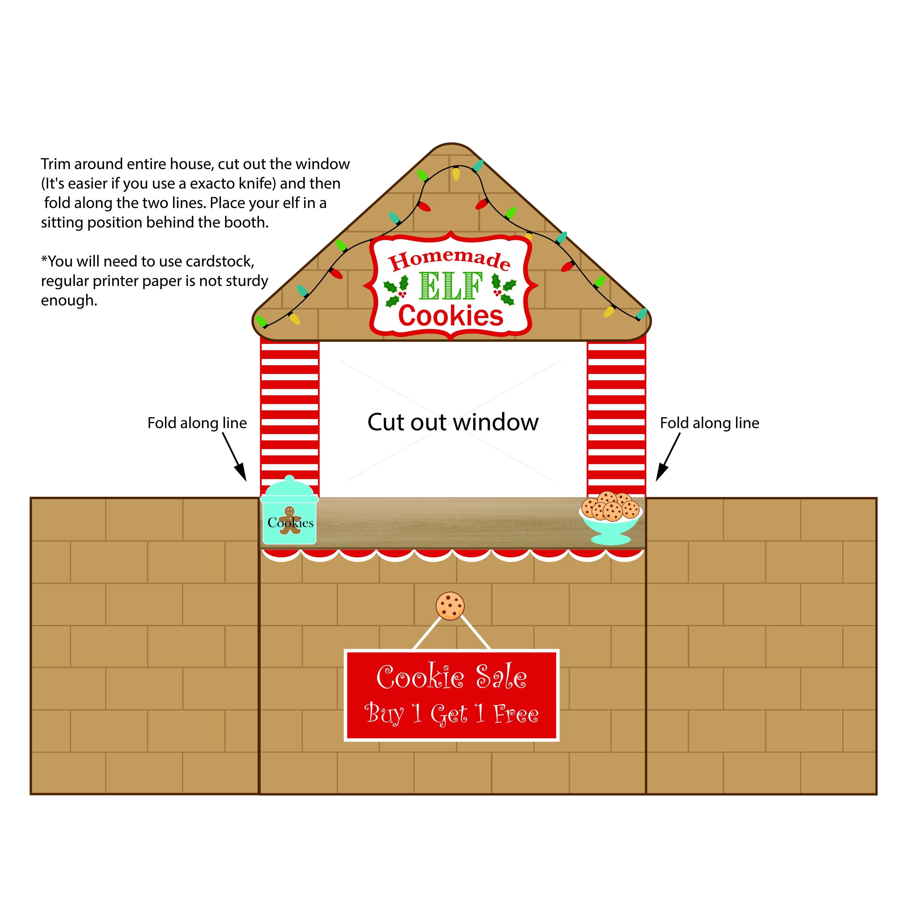 Elf Cookie Booth Printable, Elf Cookie Stand, Elf Christmas Props ...