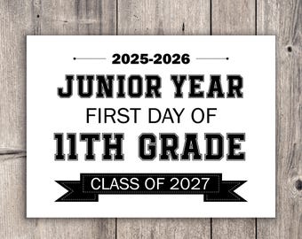 First Day of Sophomore Year Sign, First Day of School Print, First Day ...