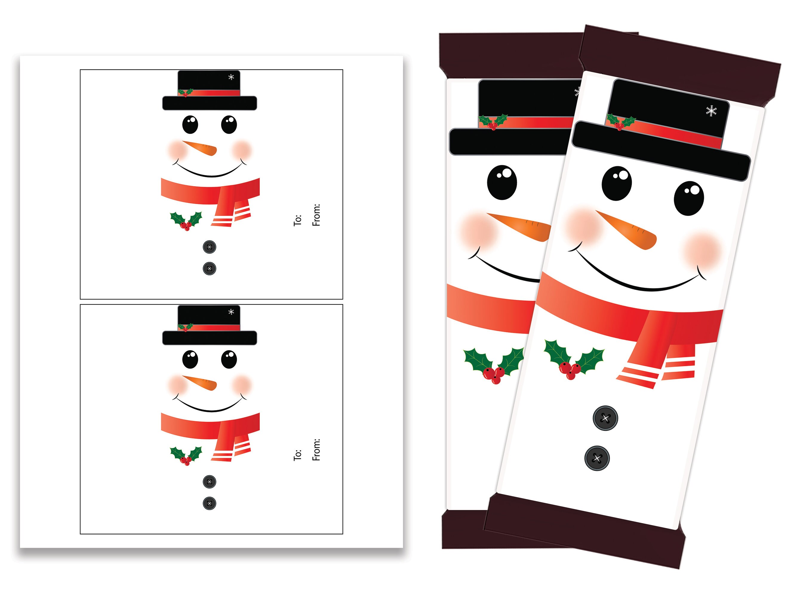 Snowman Candy Bar Wrappers Christmas Candy Wrappers - Etsy