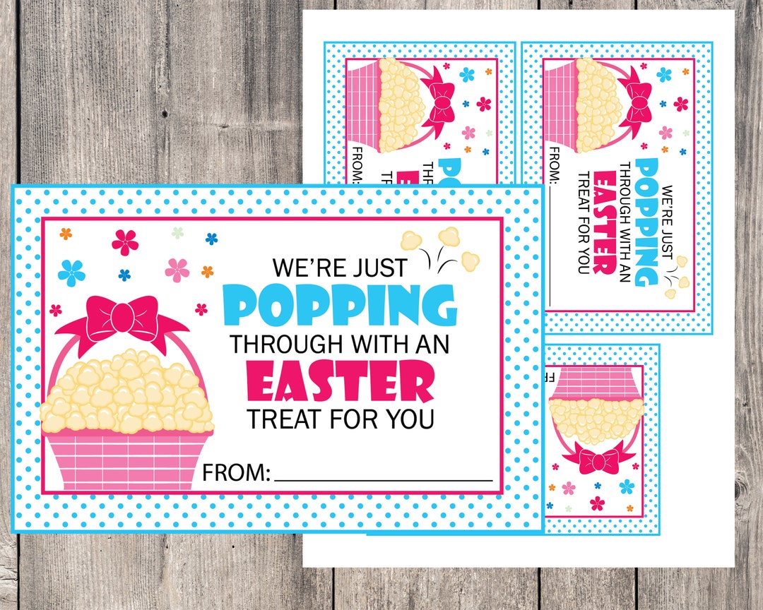 Easter Popcorn Wrapper, Easter Microwave Popcorn Tag, Just Popping ...