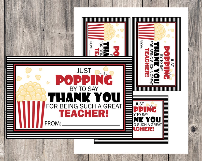 Teacher Appreciation Printable Tag, Just Popping by to Say Thank You ...