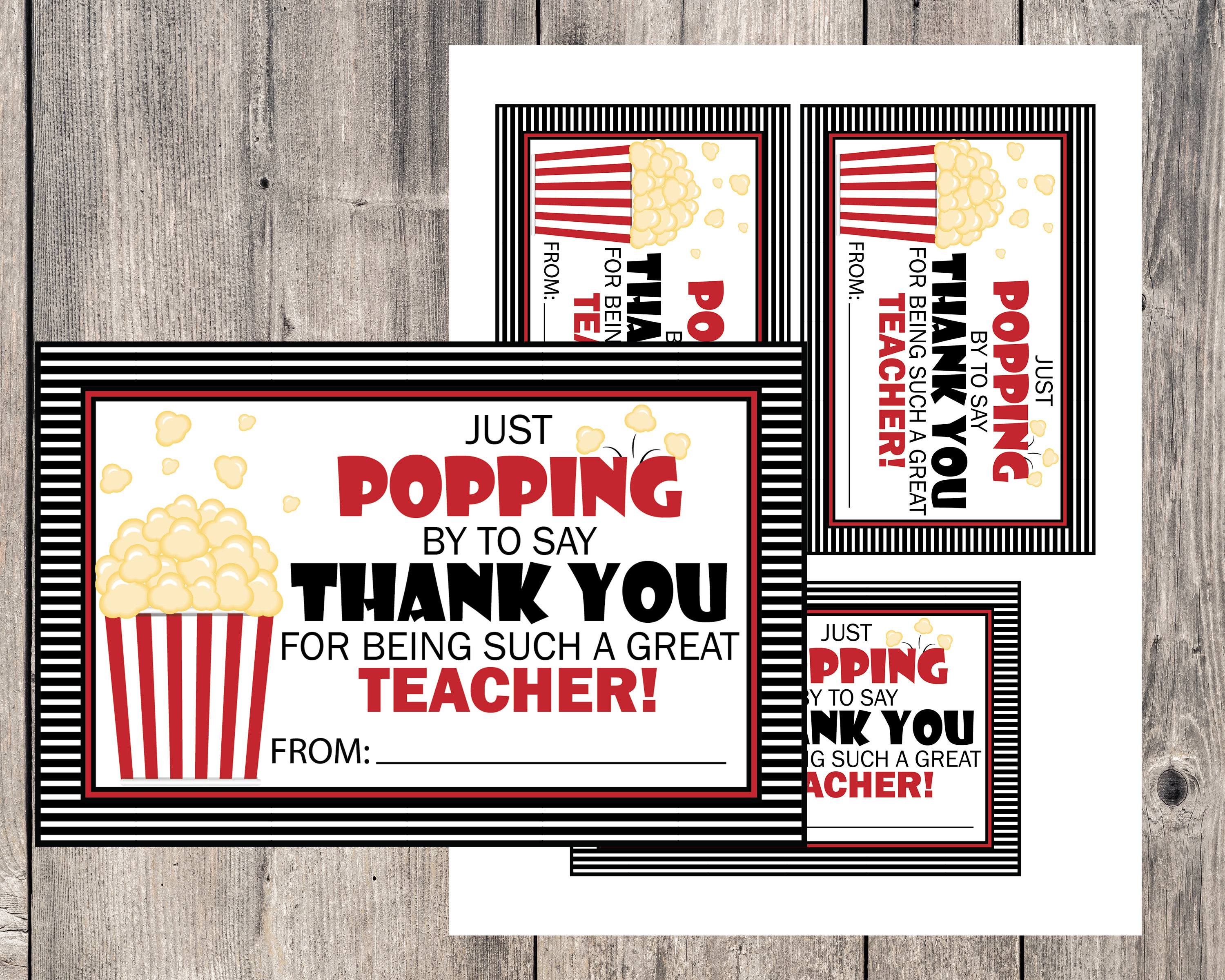 Teacher Appreciation Printable Tag, Just Popping by to Say Thank You ...