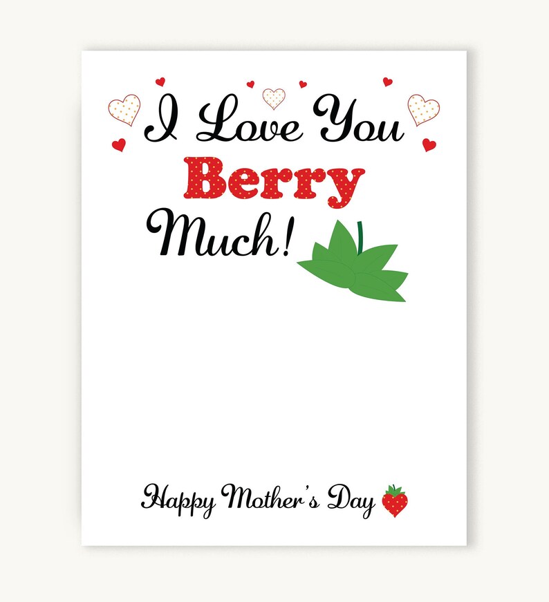 I Love You Berry Much Handprint Craft, Mother's Day Preschool Craft, Mother's Day Kids Craft ...