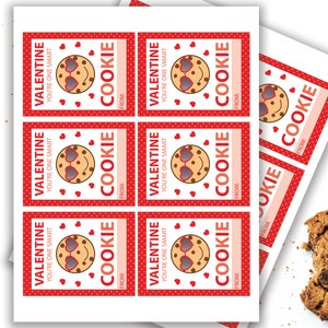 Valentine's Day Cookie Tags, Classroom Valentines, Valentines Cookie ...