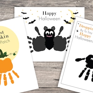 Halloween Handprint Art, Pumpkin Handprint, Spider Handprint, Bat ...
