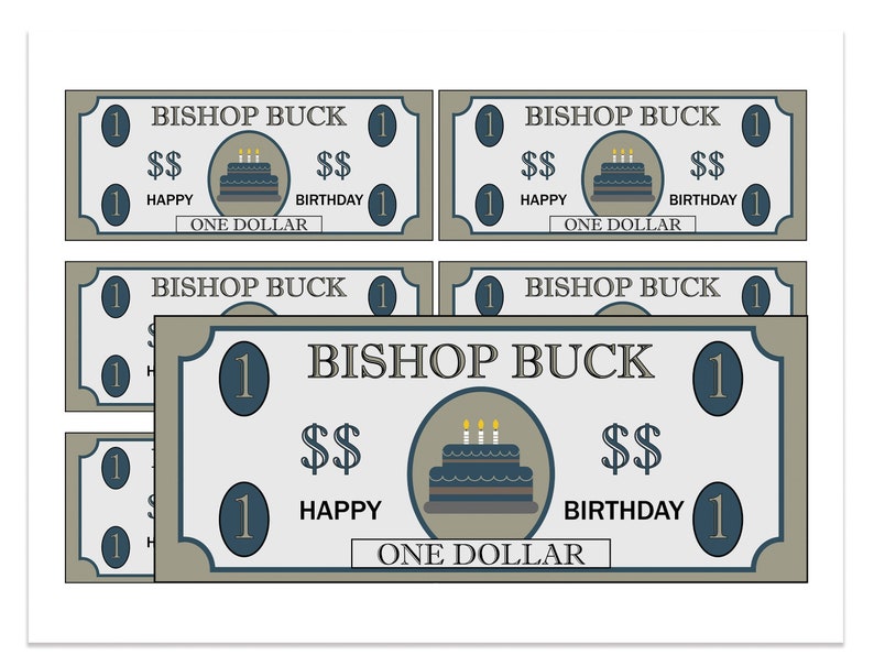 Bishop Bucks, LDS Primary Birthday Gift, Primary Gift Tags, Primary ...