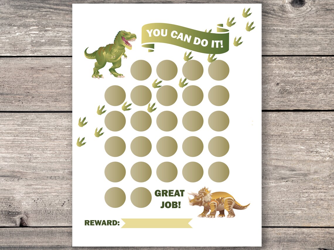 Dinosaur Reward Chart, Kids Behavior Chart, Sticker Chart, Kids Chore ...