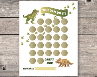 Printable Dinosaur Reward Chart Dino Kids Behavior Chart - Etsy