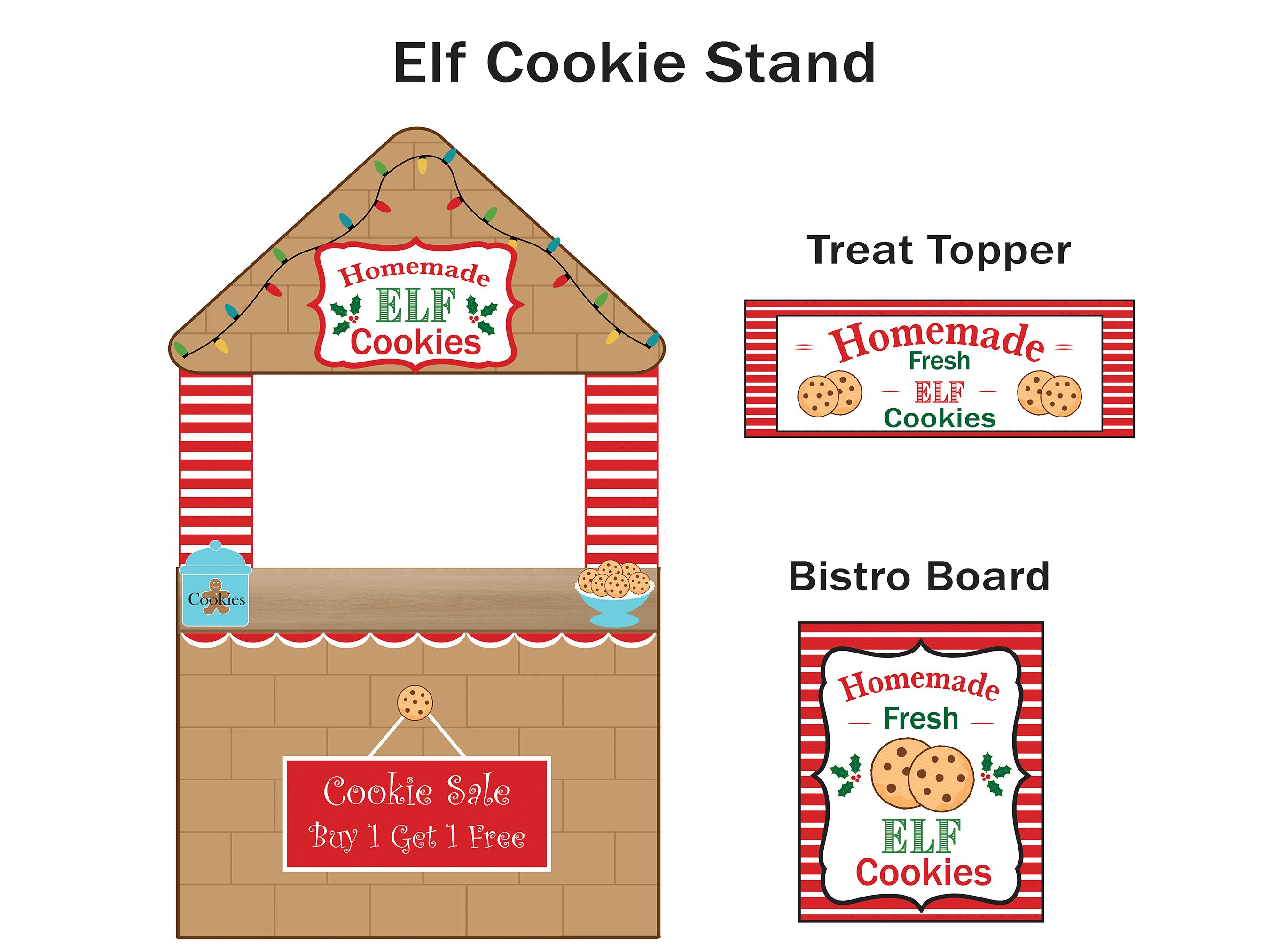 Elf Cookie Booth Printable, Elf Cookie Stand, Elf Christmas Props ...