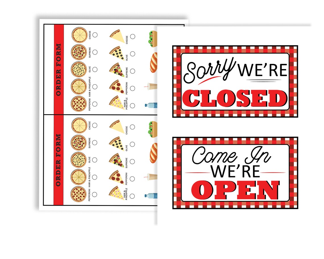 Personalized Pretend Play Pizza Menu, Pretend Pizza Parlor Menu ...