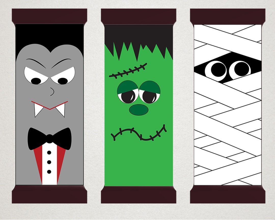 Halloween Candy Bar Wrappers, Digital Halloween Party Favors ...