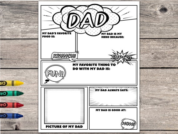 Father's Day All About Dad Fill in the Blank Father's - Etsy