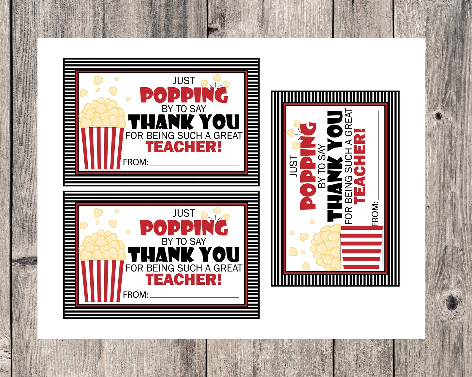 Teacher Appreciation Printable Tag, Just Popping by to Say Thank You ...