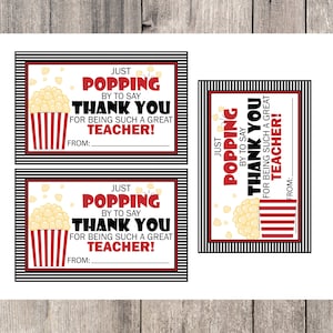 Teacher Appreciation Printable Tag, Just Popping by to Say Thank You ...