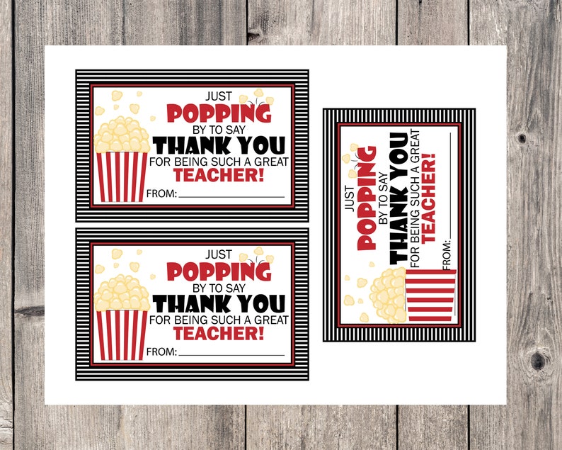 Teacher Appreciation Printable Tag, Just Popping by to Say Thank You ...
