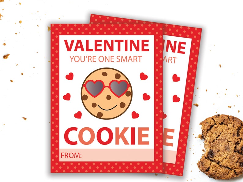 Valentine's Day Cookie Tags, Classroom Valentines, Valentines Cookie ...