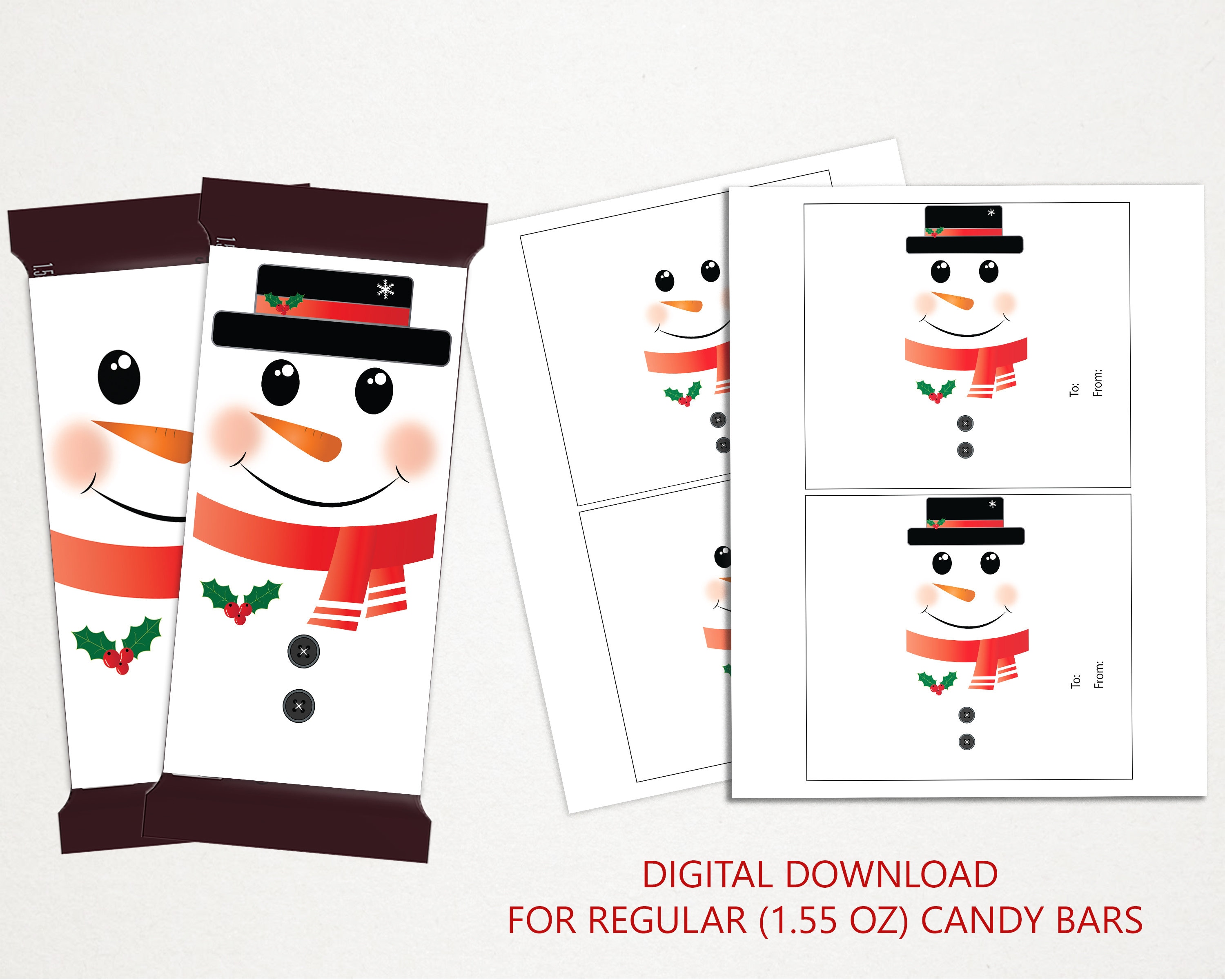 Snowman Candy Bar Wrappers, Christmas Candy Wrappers, Christmas Favors ...