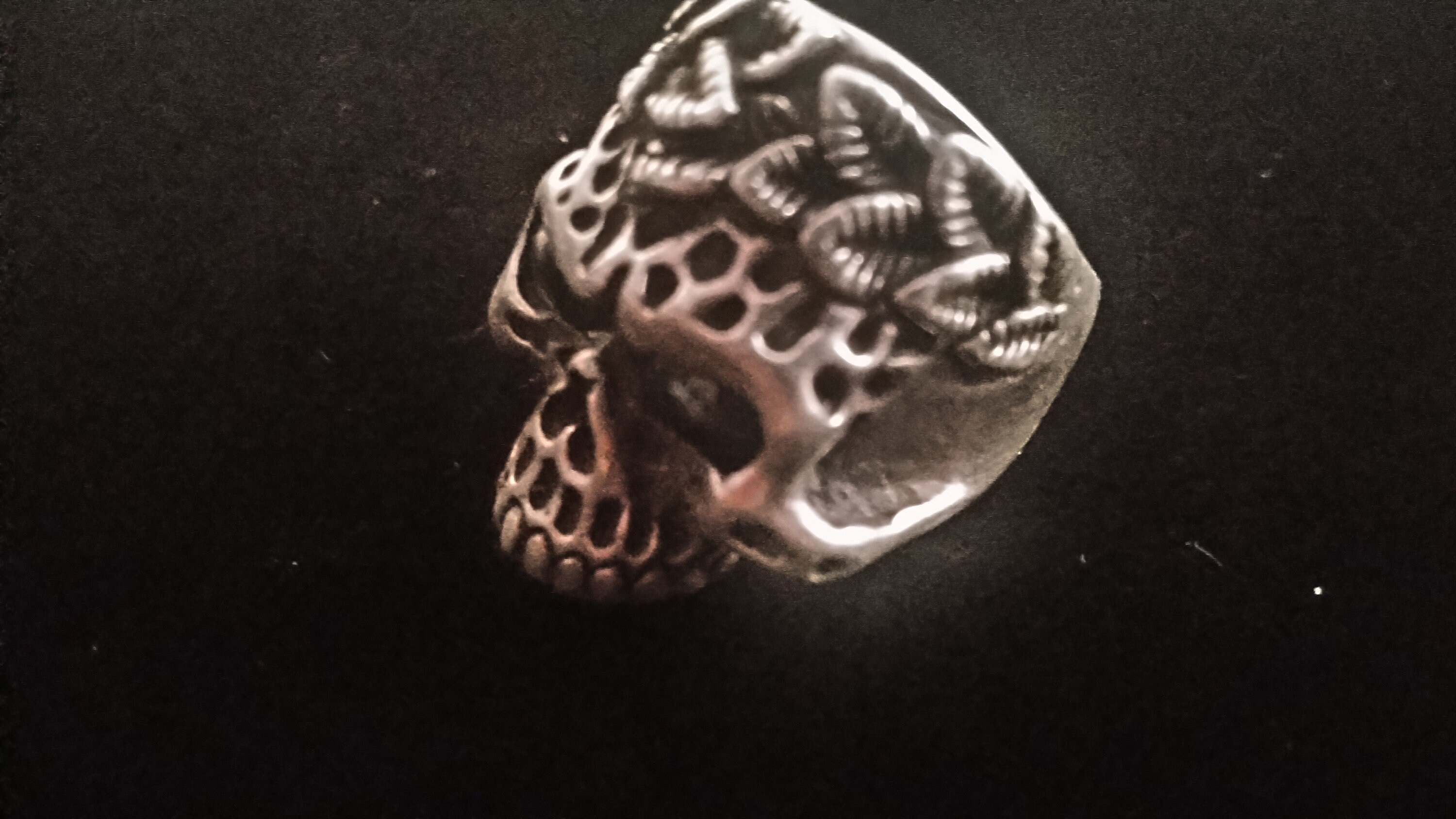 20 Gram 925 Silver Ceasar Skull Ring - Etsy