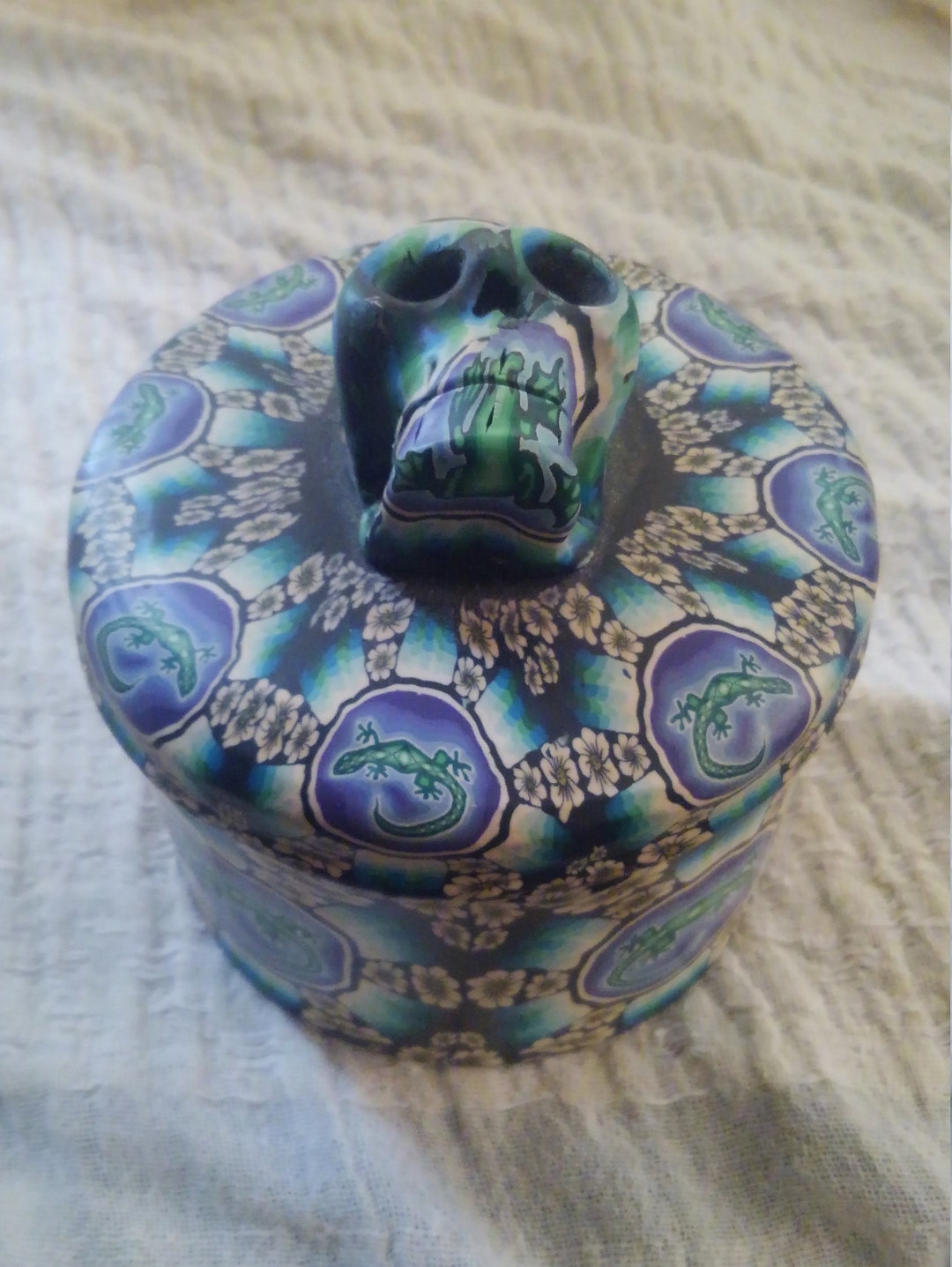 Vintage Skull Gecko Mojo Stash Box - Etsy