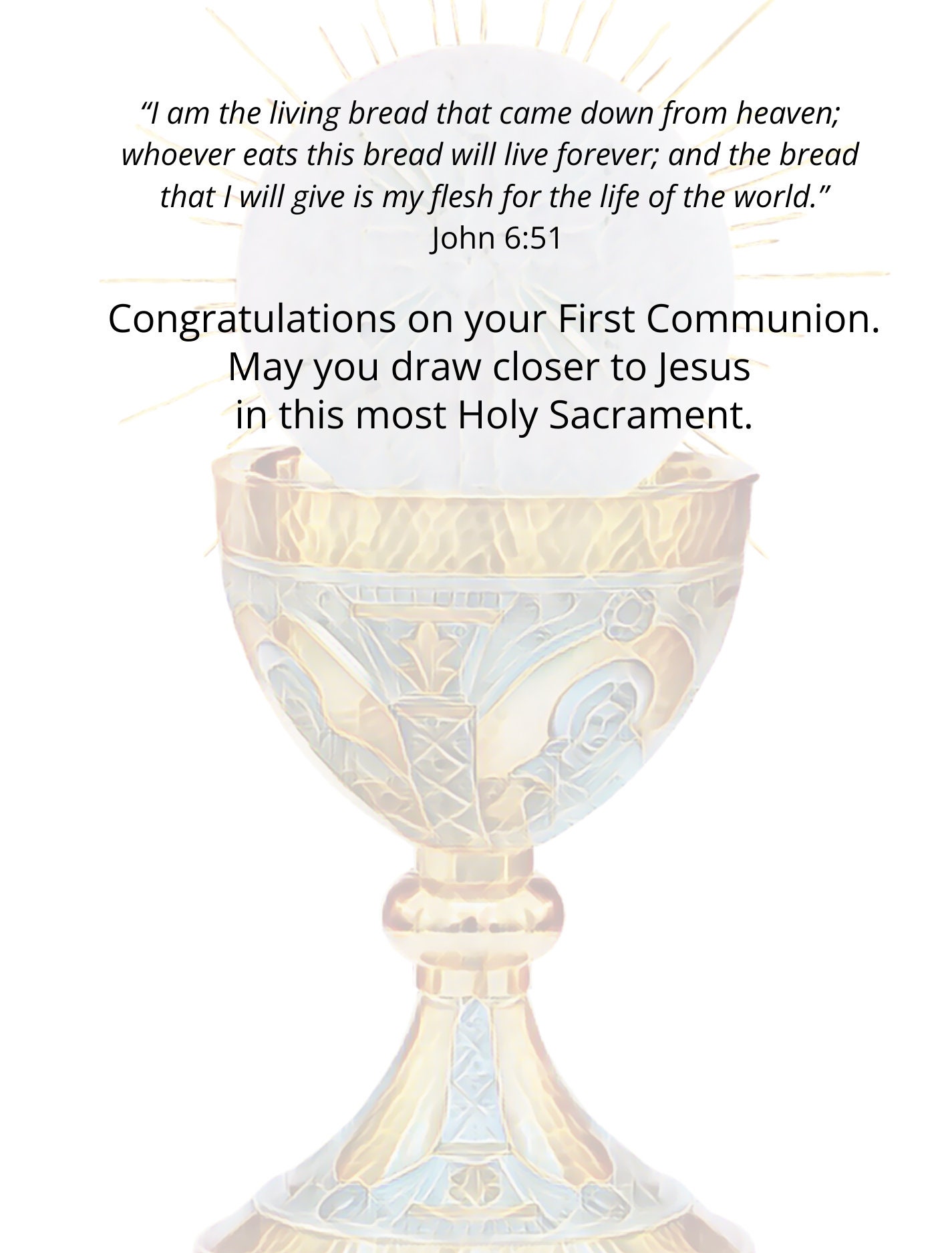 First Communion Card Keepsake for Special Girl Unique Handmade 1st ...