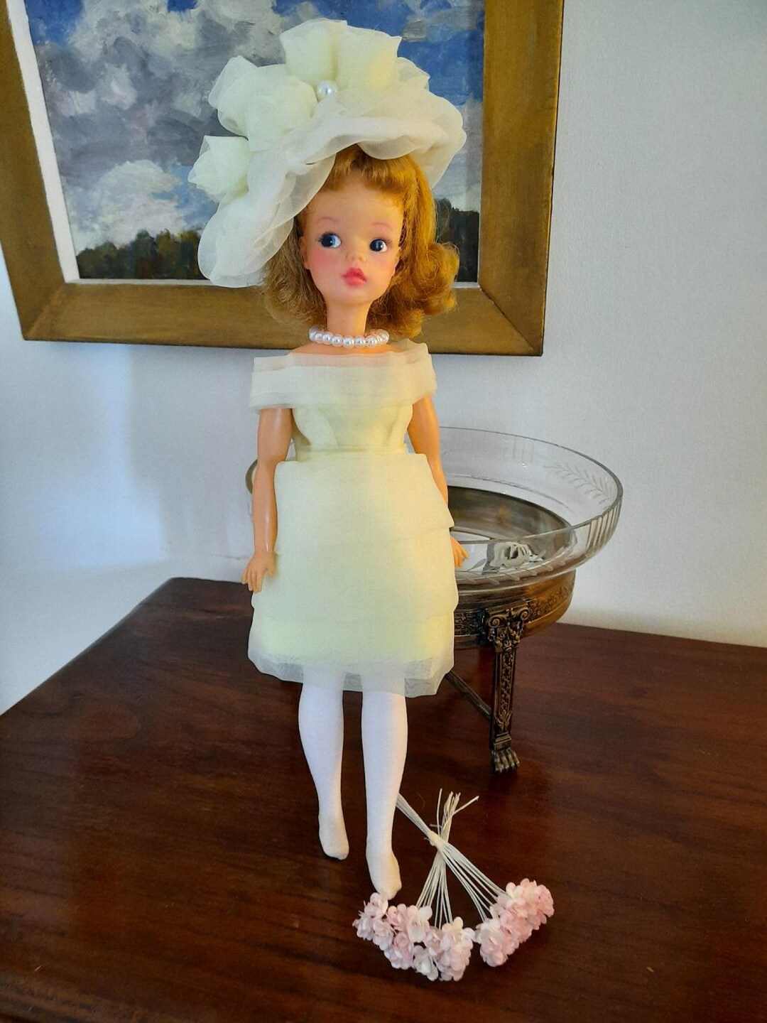Tammy Doll, Ideal BS12-3, ΟΟΑΚ. 1960s, Blonde Collectible , Art Doll, 12 Inch. With Organza ...