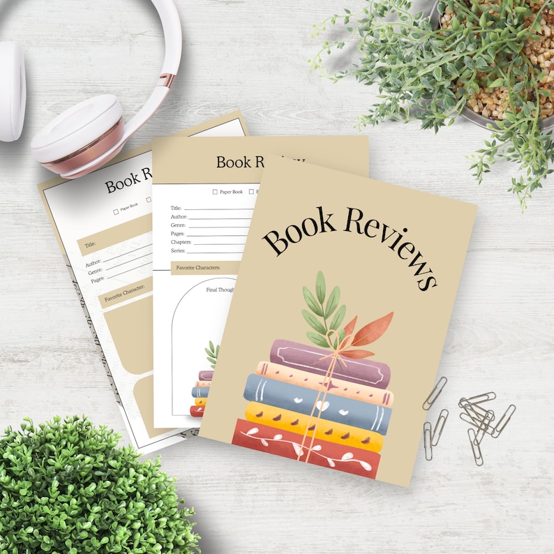 Printable Book Review | Book Review Log | Reading Journal | Book ...