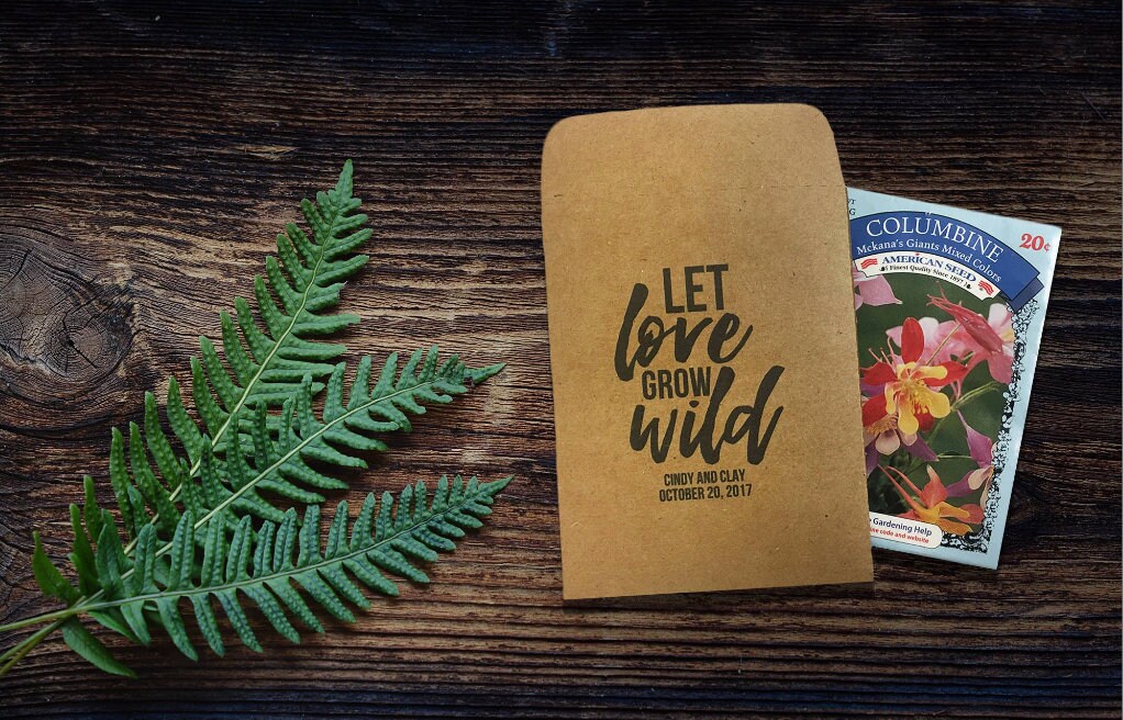 Winter Wedding Favors Seed Packets Love Grows Roots Christmas - Etsy